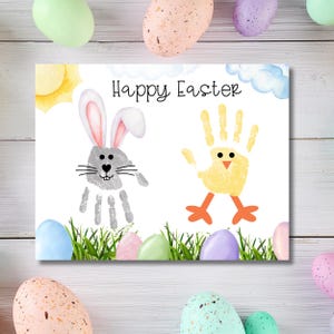 Bunny Chick, Easter Handprint Art Craft,printable Easter Art Craft for ...