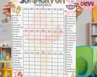Summer Bucket List Calendar 2024: Kids' Activity Planner (PDF or ...