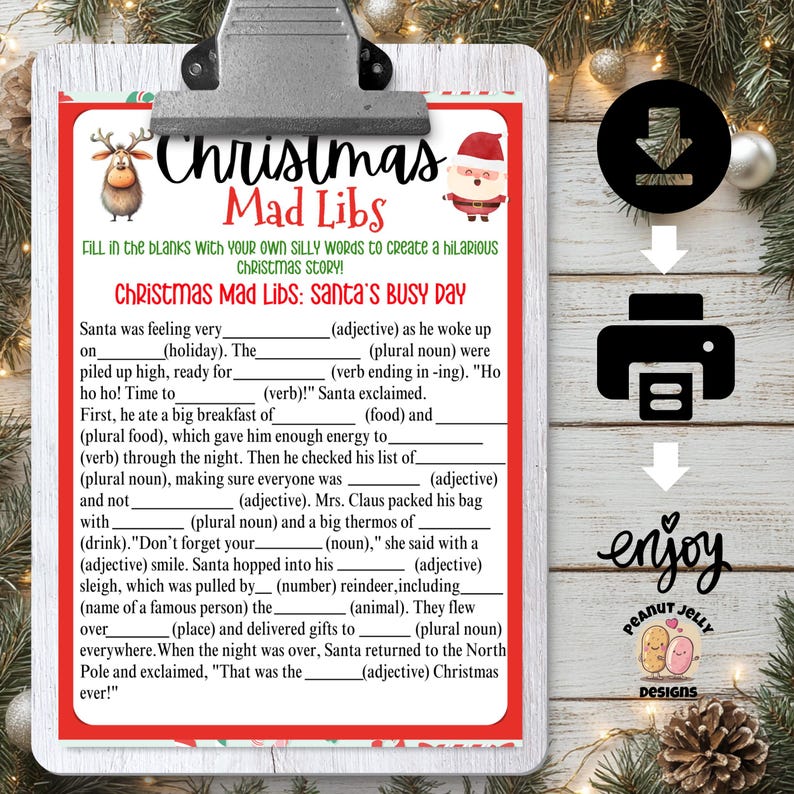 Christmas Printable Game, Fun Christmas Activities for Kids, Family ...