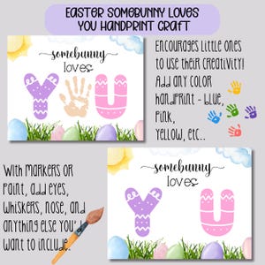 Handprint Art, Easter Printable Craft for Kids, Handprint Crafts, Happy ...
