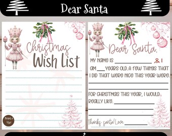 Christmas Wish List for Kids, Dear Santa Letter, Dear Santa Wish List ...