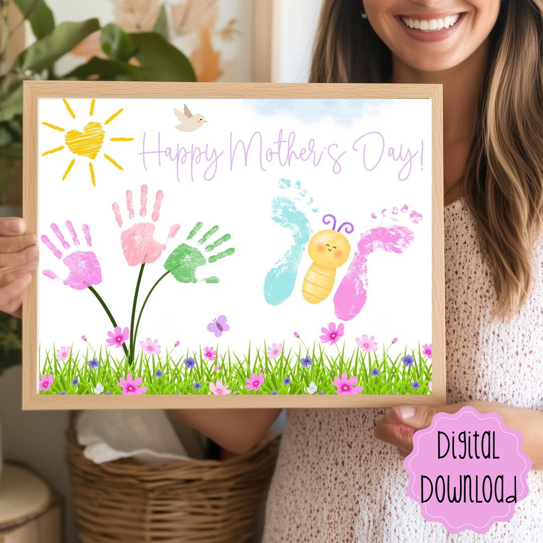Handprint Art, Mothers Day Printable Craft for Kids, Handprint Crafts ...