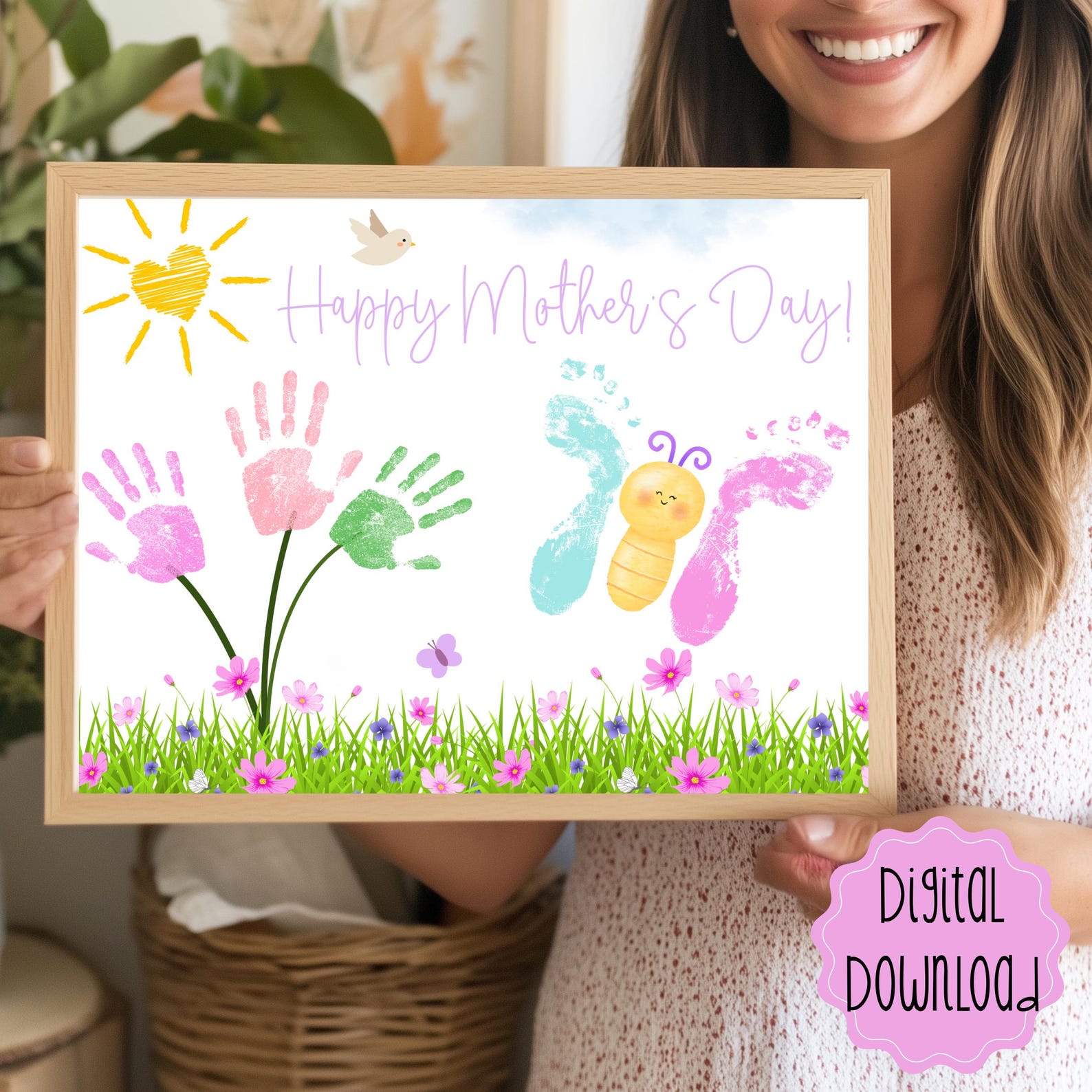 Handprint Art, Mothers Day Printable Craft for Kids, Handprint Crafts ...