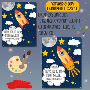 Father's Day Handprint Rocket Craft: Gift From Son (PDF) - Etsy