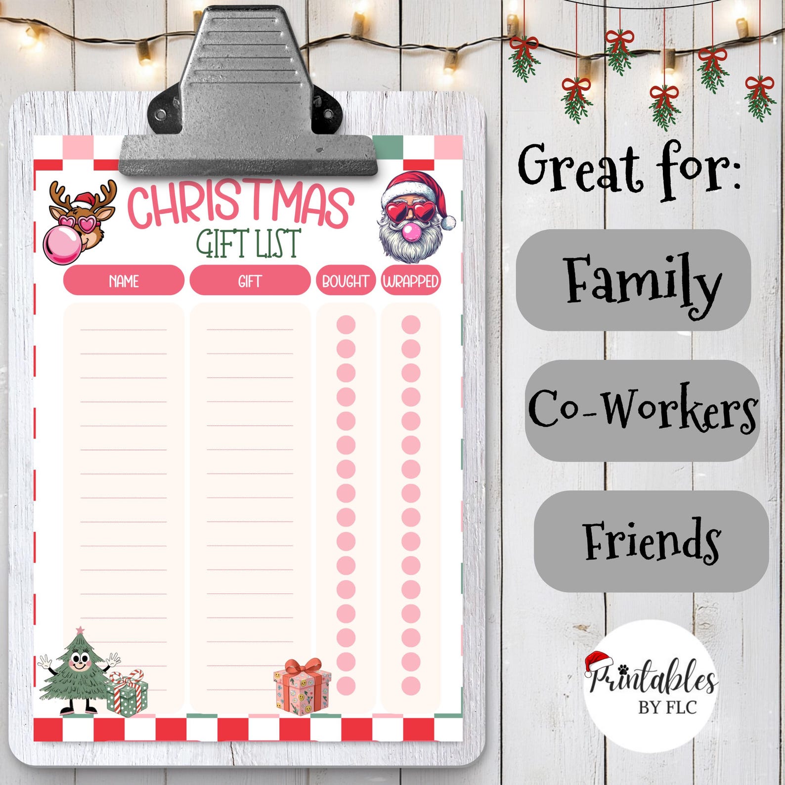 Printable Gift List,christmas Wish List Printable,kids Christmas List ...