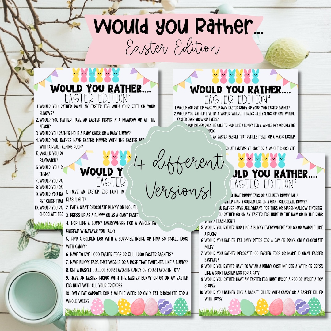 Easter Would You Rather Game: Printable Party Activity (PDF) - Etsy