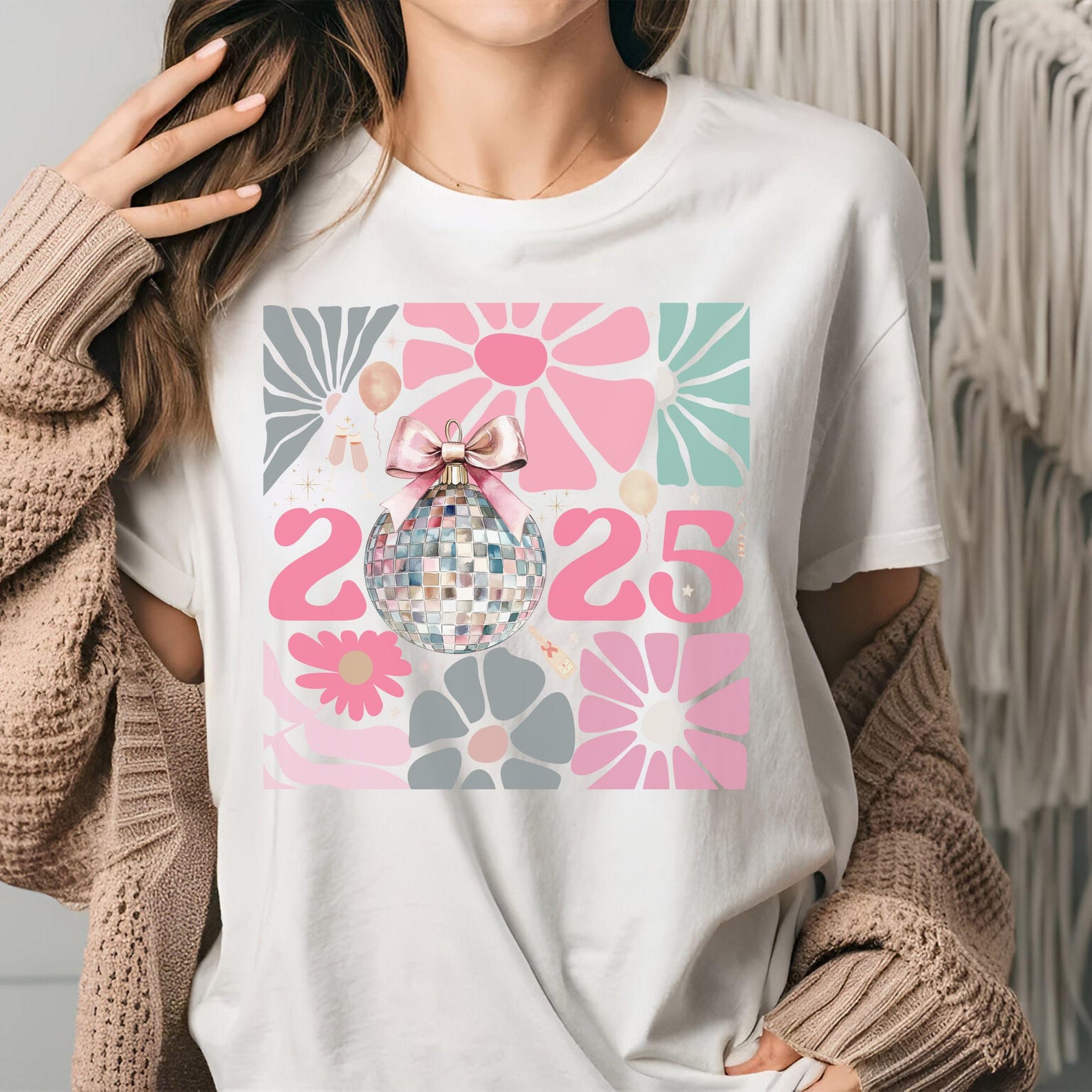 Boho New Year 2025 PNG, Boho Floral Png, Trendy New Years Eve PNG ...