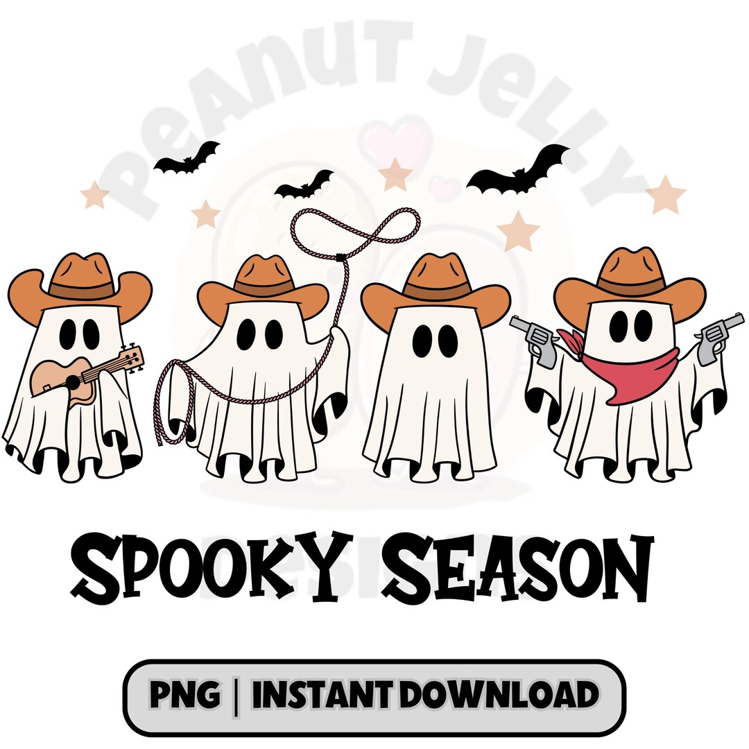 Cute Spooky Season Cowboy Ghost Png, Halloween Ghost Cowboys, Western ...
