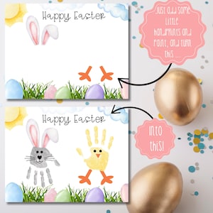 Bunny Chick, Easter Handprint Art Craft,printable Easter Art Craft for ...