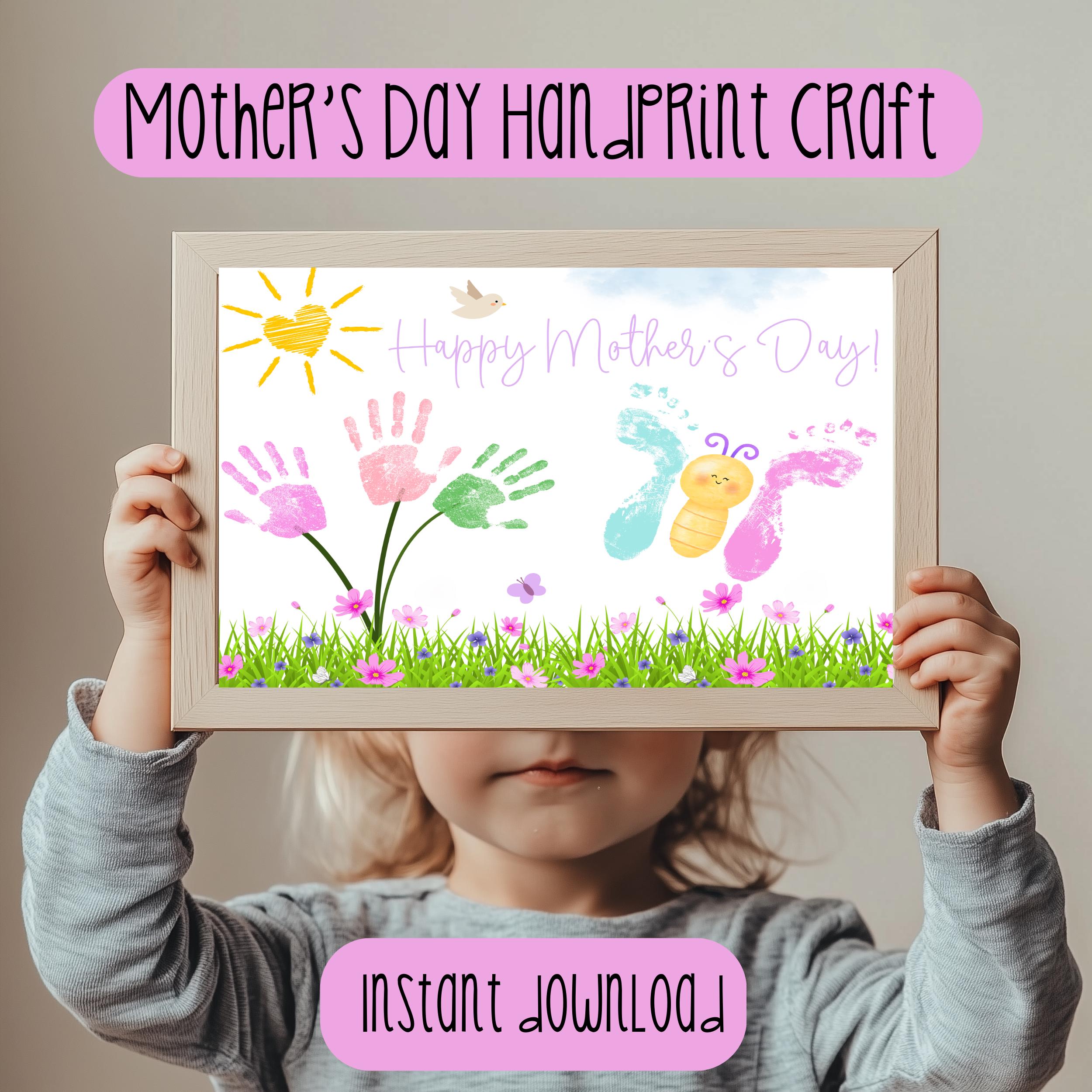Handprint Art, Mothers Day Printable Craft for Kids, Handprint Crafts ...