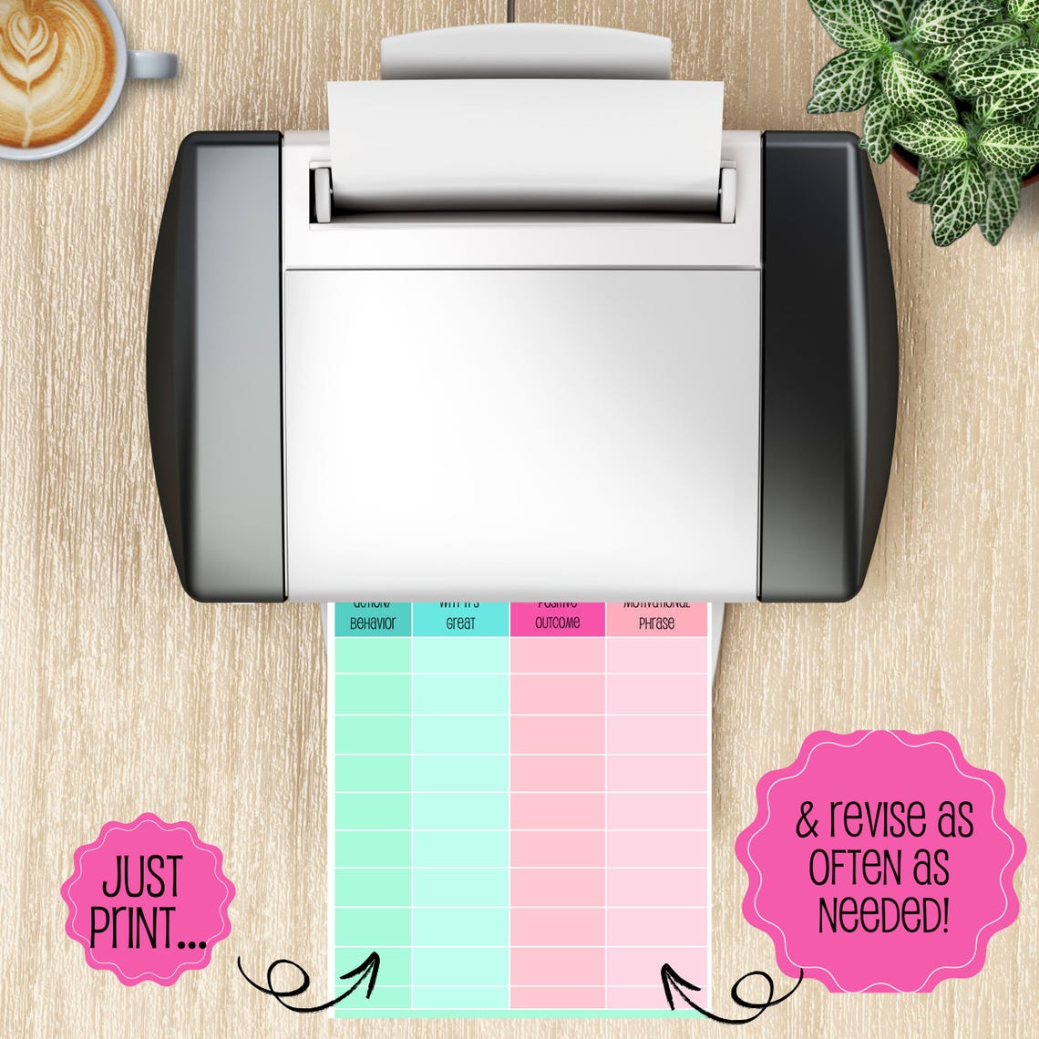 Kids Positive Behavior Chart: Editable Reward Tracker (PDF Download, 8 ...