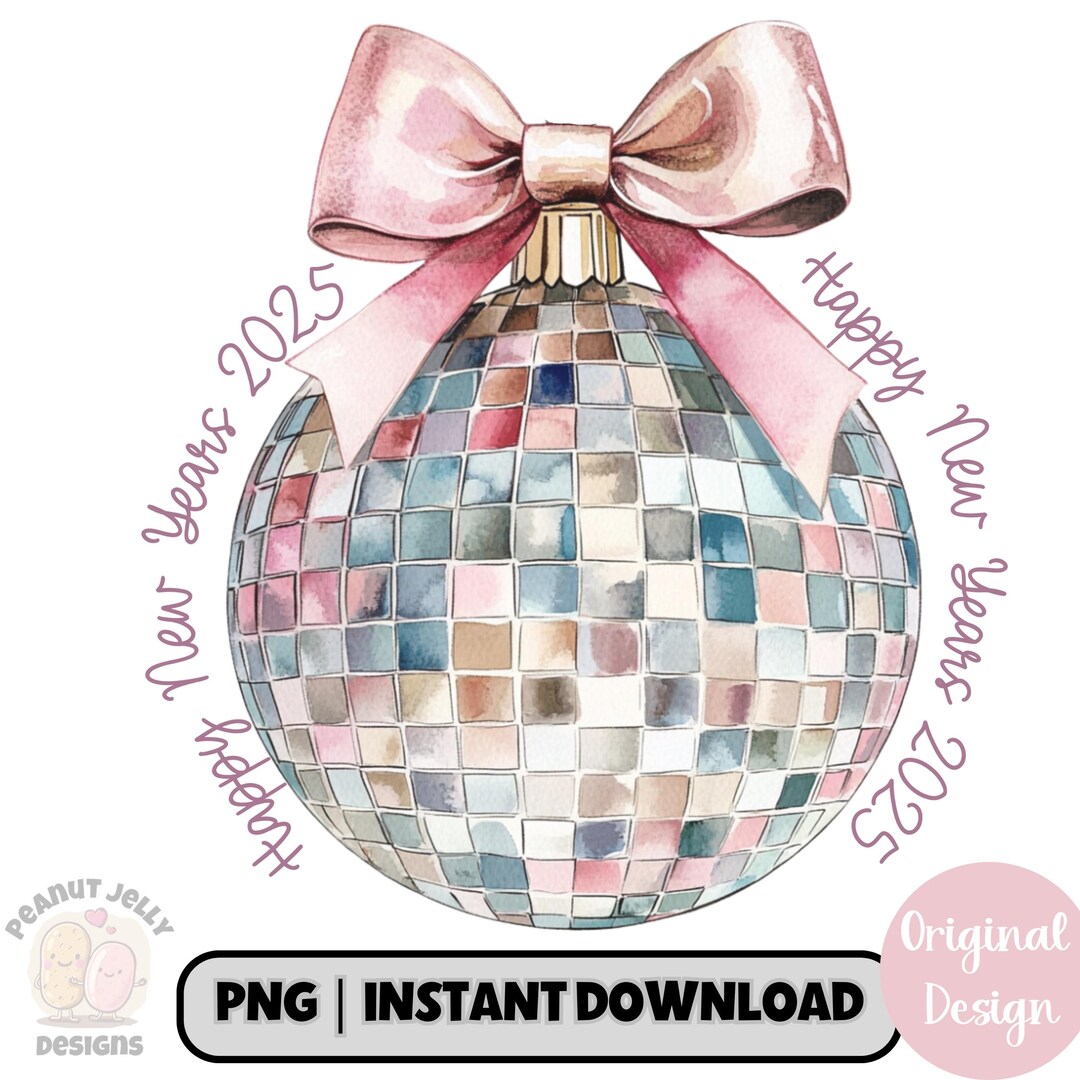 Disco Ball New Years 2025 Png,coquette Disco Ball Png, New Year 2025 ...