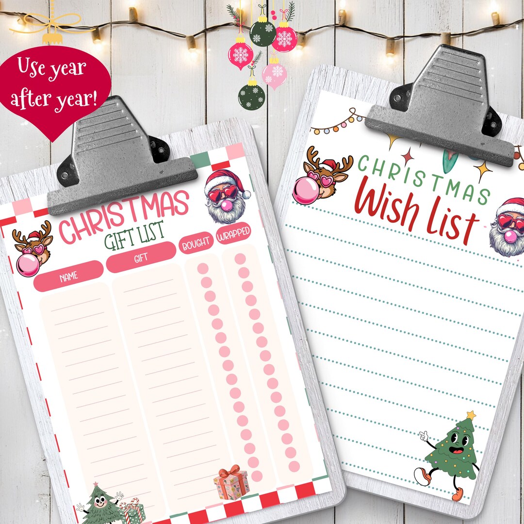 Printable Gift List,christmas Wish List Printable,kids Christmas List ...