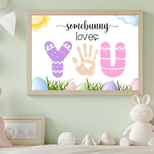 Handprint Art, Easter Printable Craft for Kids, Handprint Crafts, Happy ...