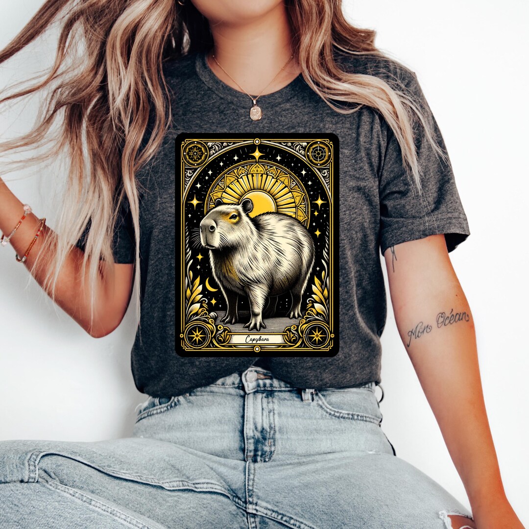 Capybara Shirt, Capybara Tarot Card Tshirt, Vintage Capybara Tee ...