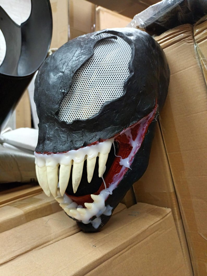 3d Print Venom Man Monster Black Mask Cosplay Helmet - Etsy