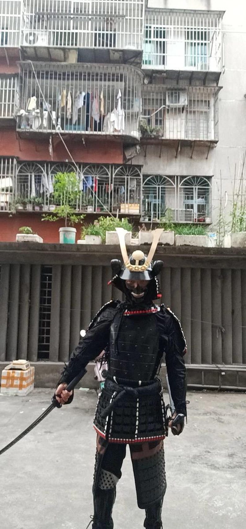 Japan Samurai Armor Design 1-4 Cosplay Metal Helmet Gauntlet Pauldron ...
