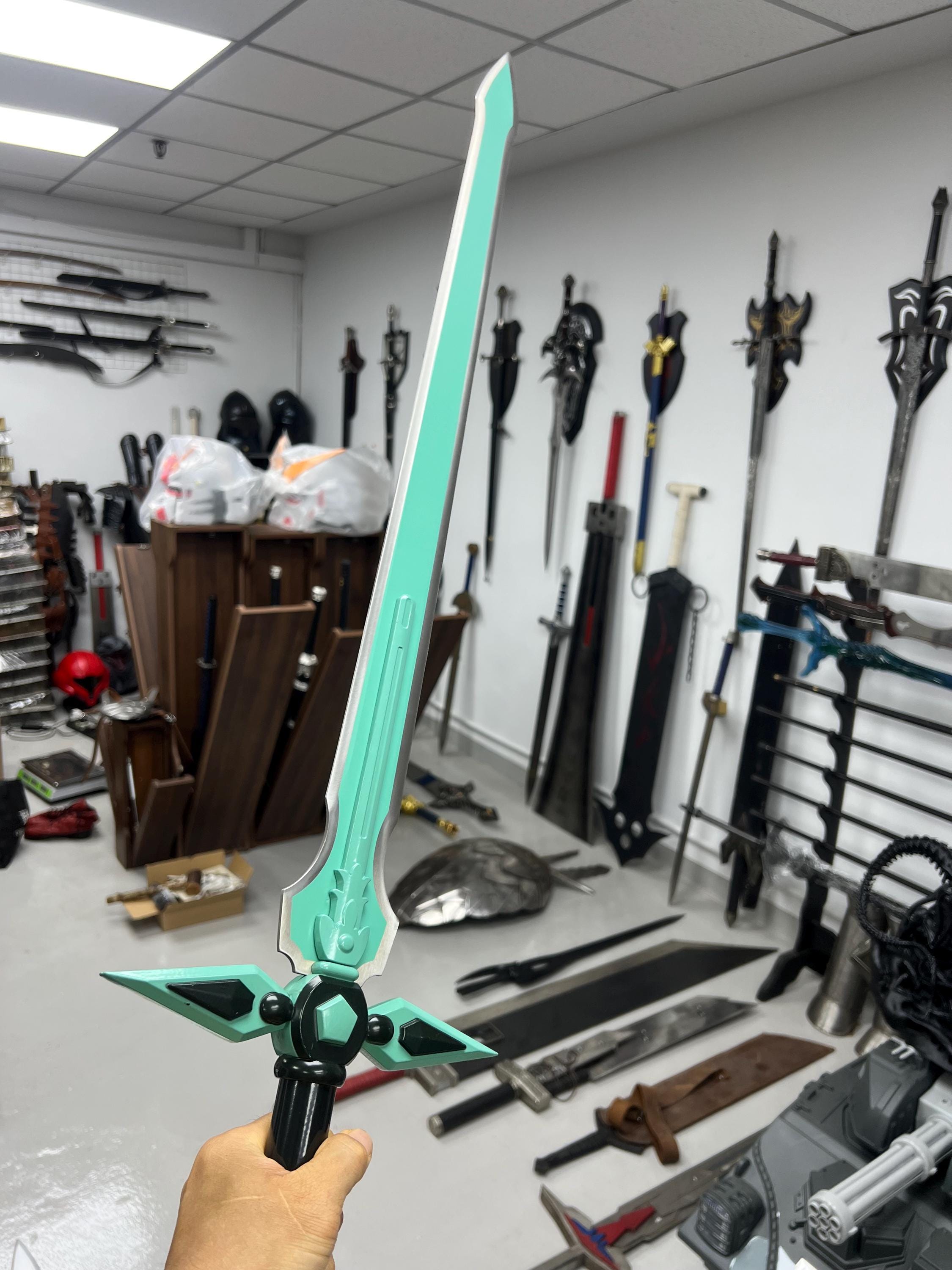 SAO Black Elucidator White Dark Repulser Sword Cosplay Metal Steel ...
