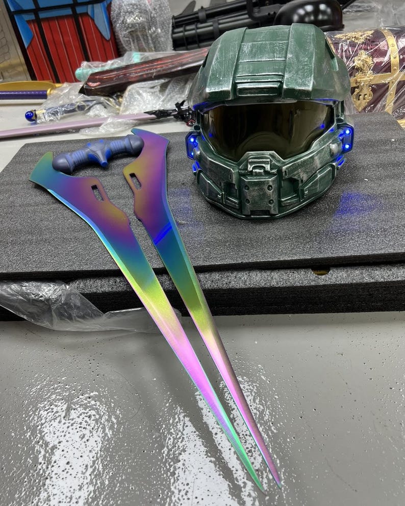 Halo Energy Blade Sword Helmet Mass Effect Metroid Alien Cosplay Mask ...