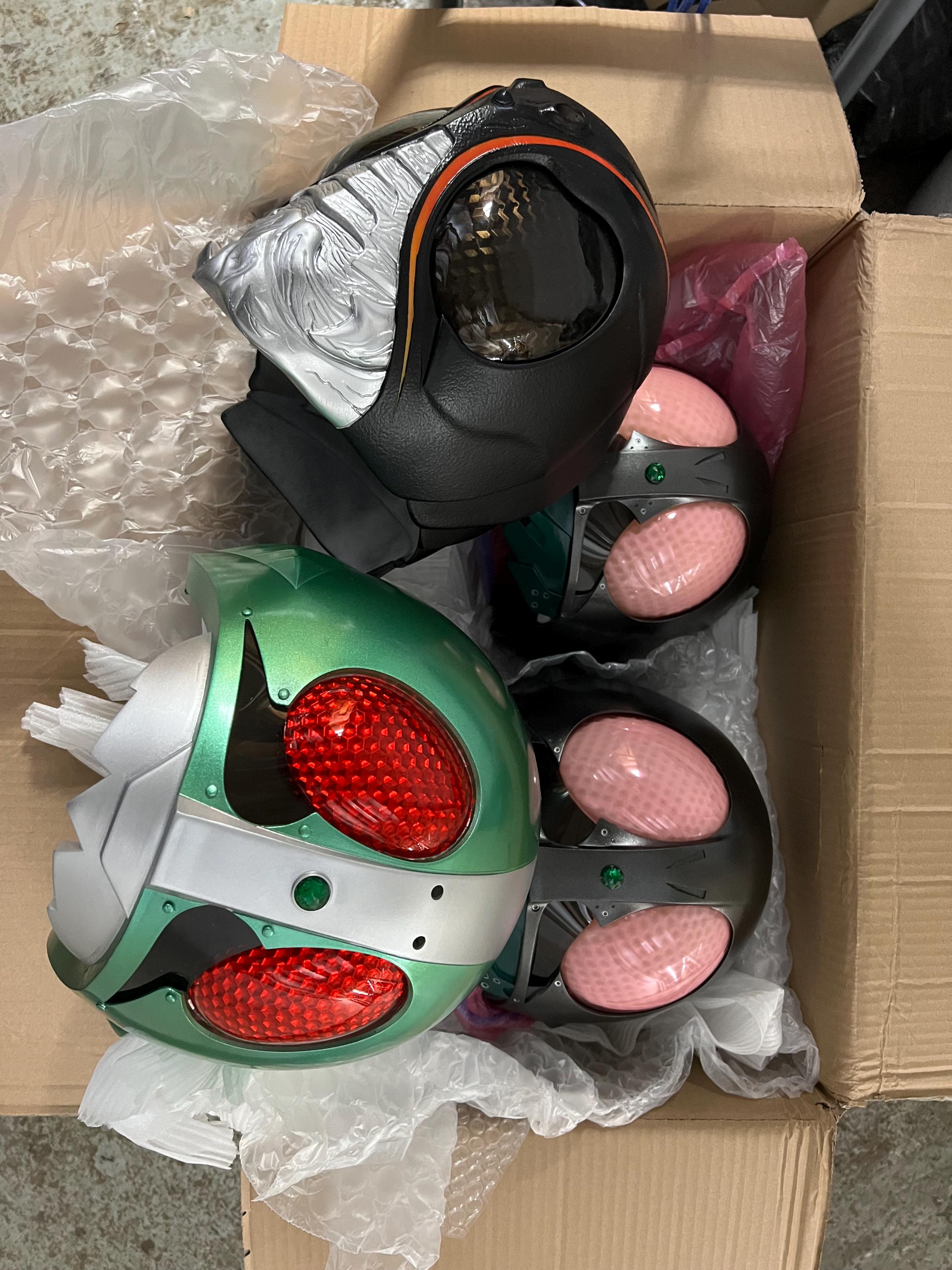 3d Print Masked Kamen Rider Black Sun Shadow Moon Cosplay LED Helmet ...