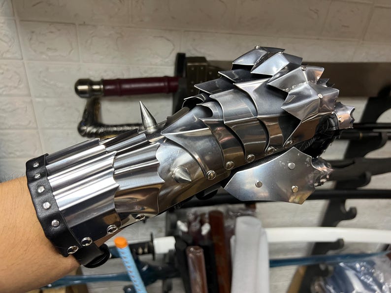 Rings Witch King Sauron Stainless Steel Gauntlets Cosplay Metal Armor ...