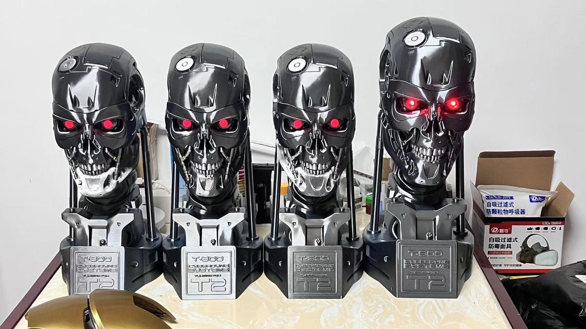 3d Print LED Terminator Arm Forearm Hand Head Chip T800 Bust Cosplay ...