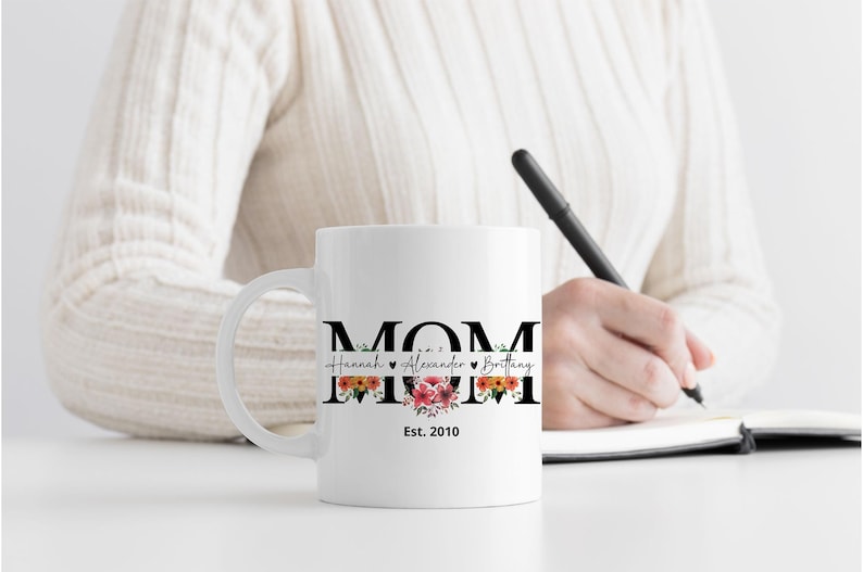 Personalized Floral Mug for Mom • Custom Mother's Day Gift • New Mom ...