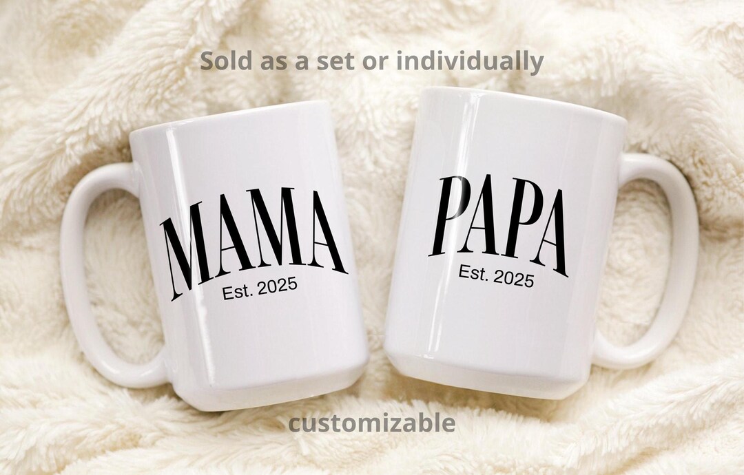 Customized Mom and Dad Mugs Set • Mom and Dad Mug Set • Pregnancy ...