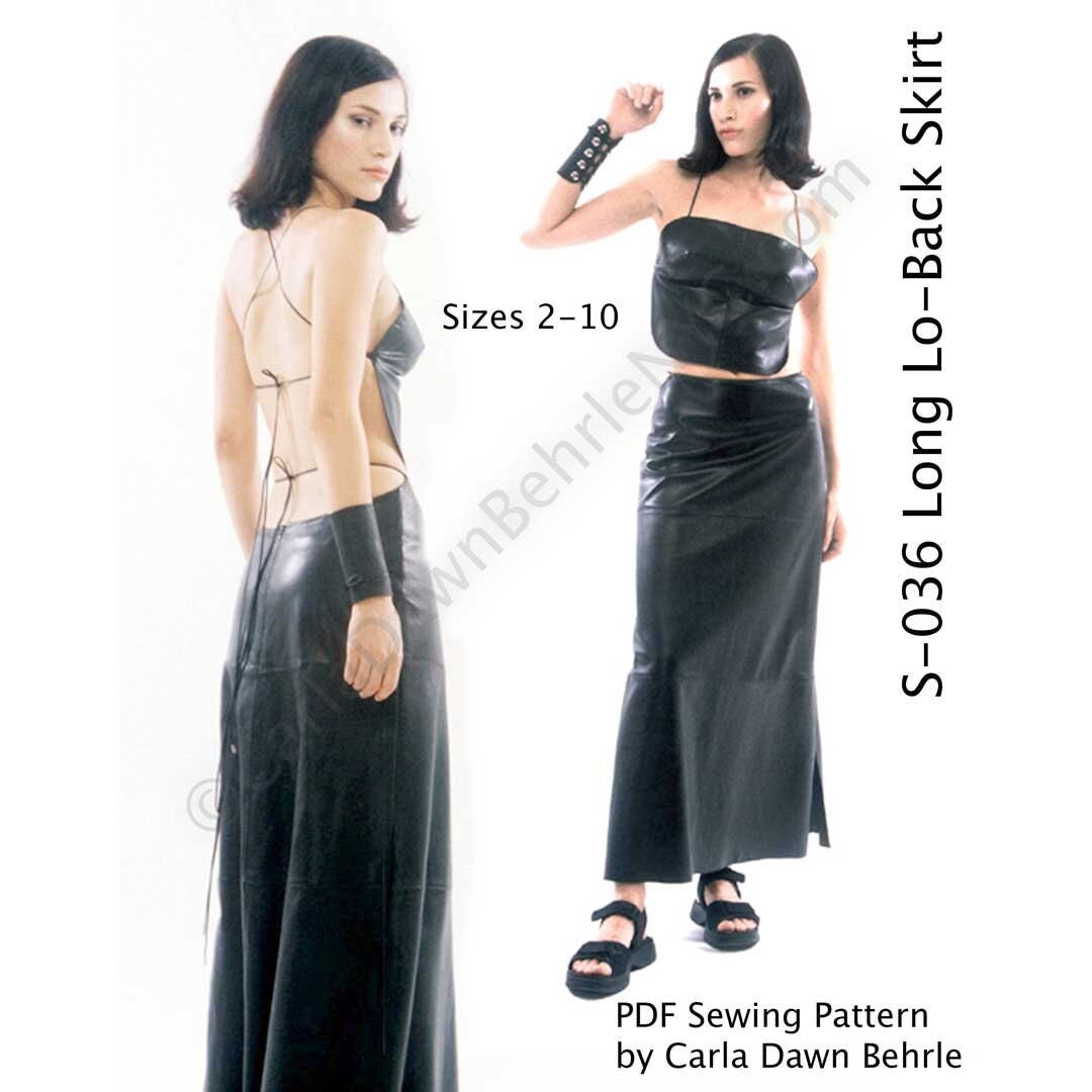 Long Lo-back Skirt PDF Sewing Pattern Created for Leather - Etsy