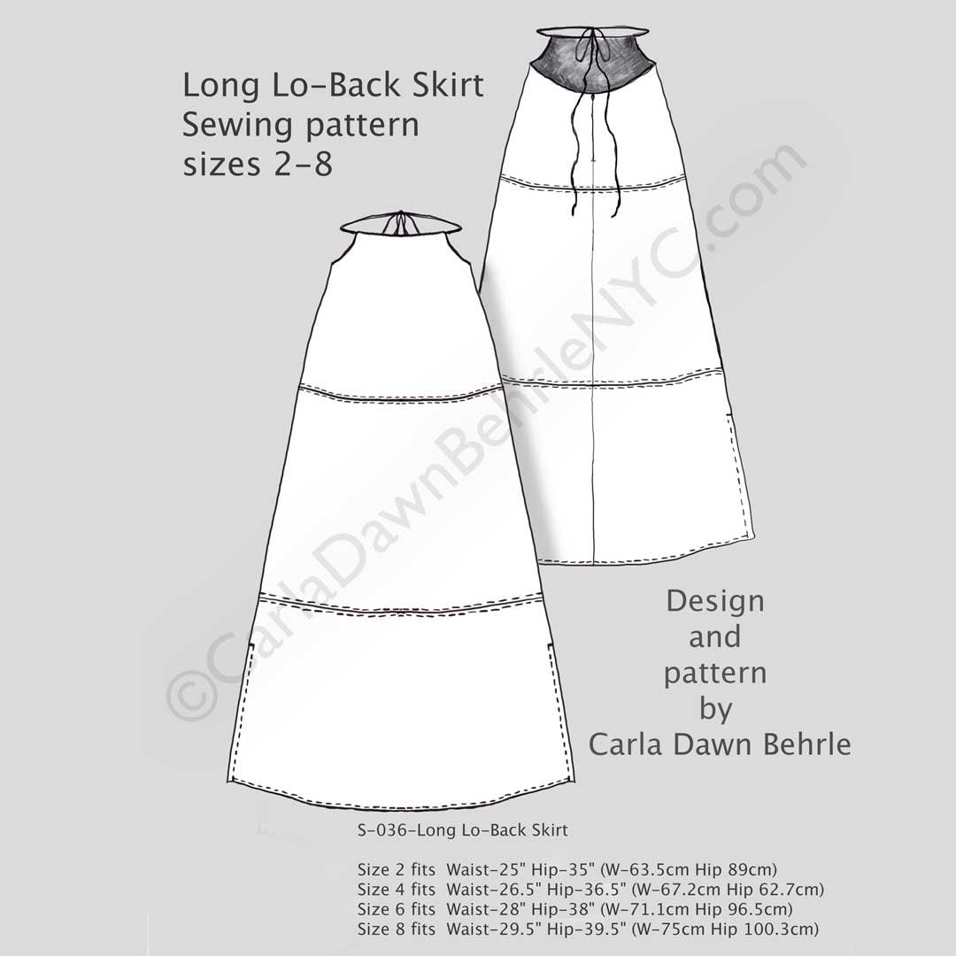 Long Lo-back Skirt PDF Sewing Pattern Created for Leather - Etsy