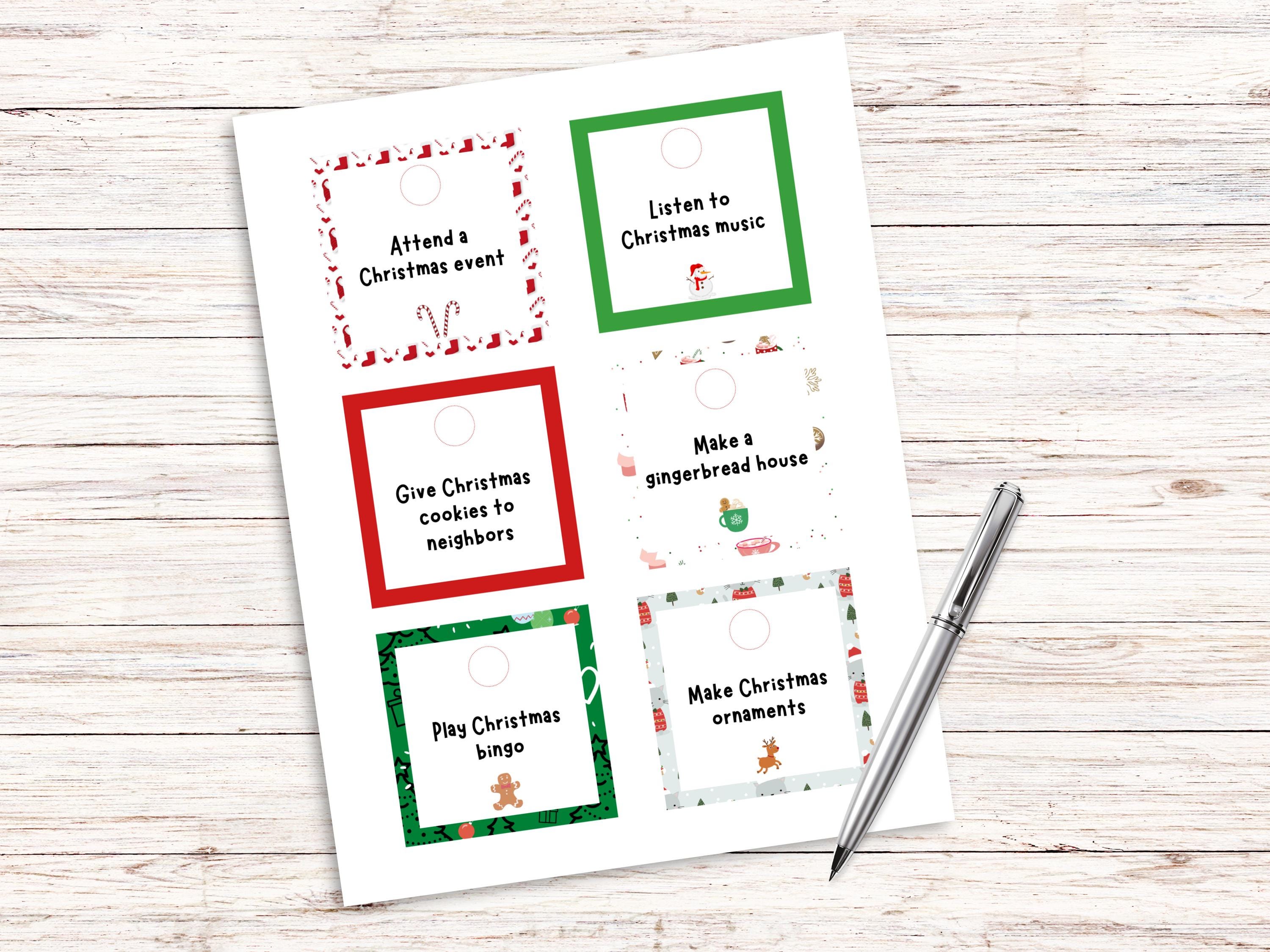 Advent Calendar Activity Cards for Kids, Printable Advent Calendar ...