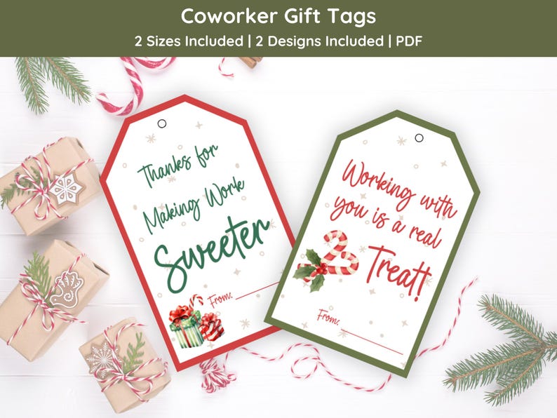 Coworker Christmas Holiday Thank You Tags, Volunteer Appreciation Tags ...