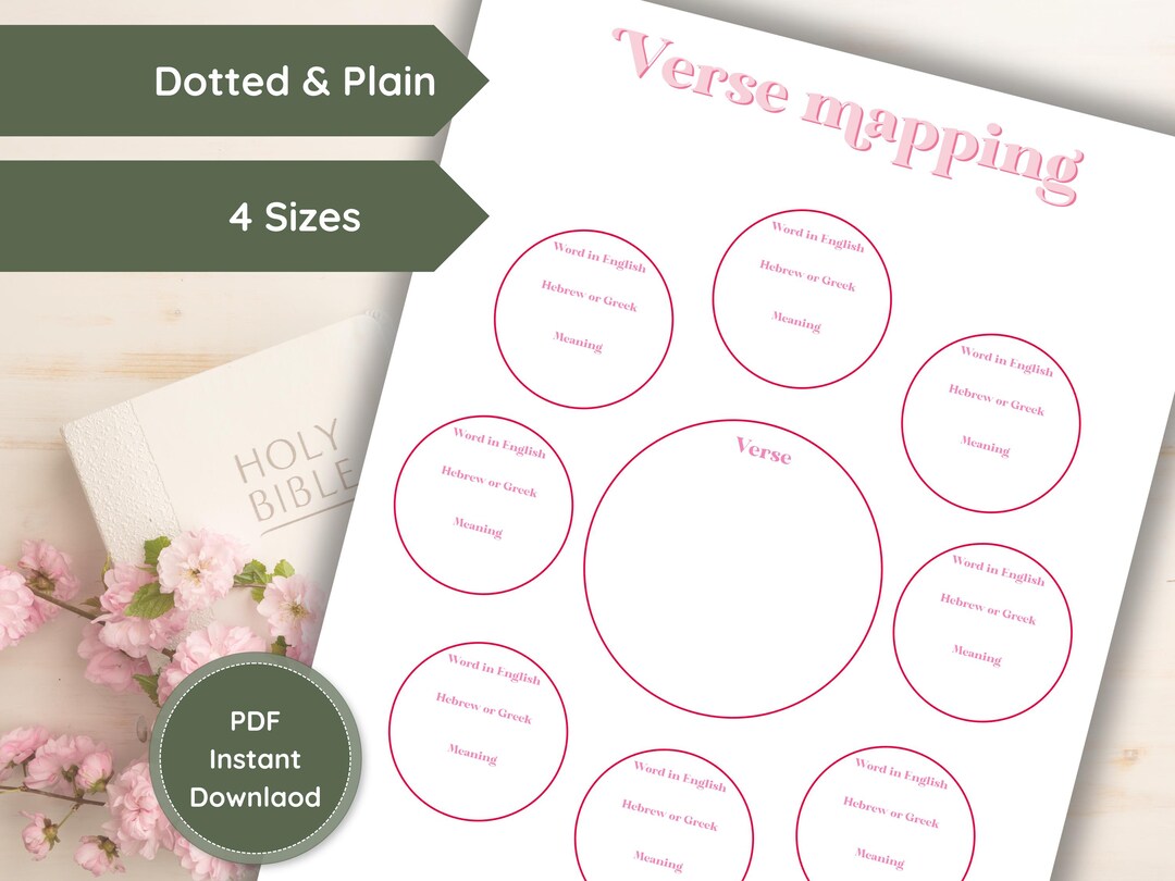 Daily Verse Mapping Template Bible Study Guide for Beginner Bible ...