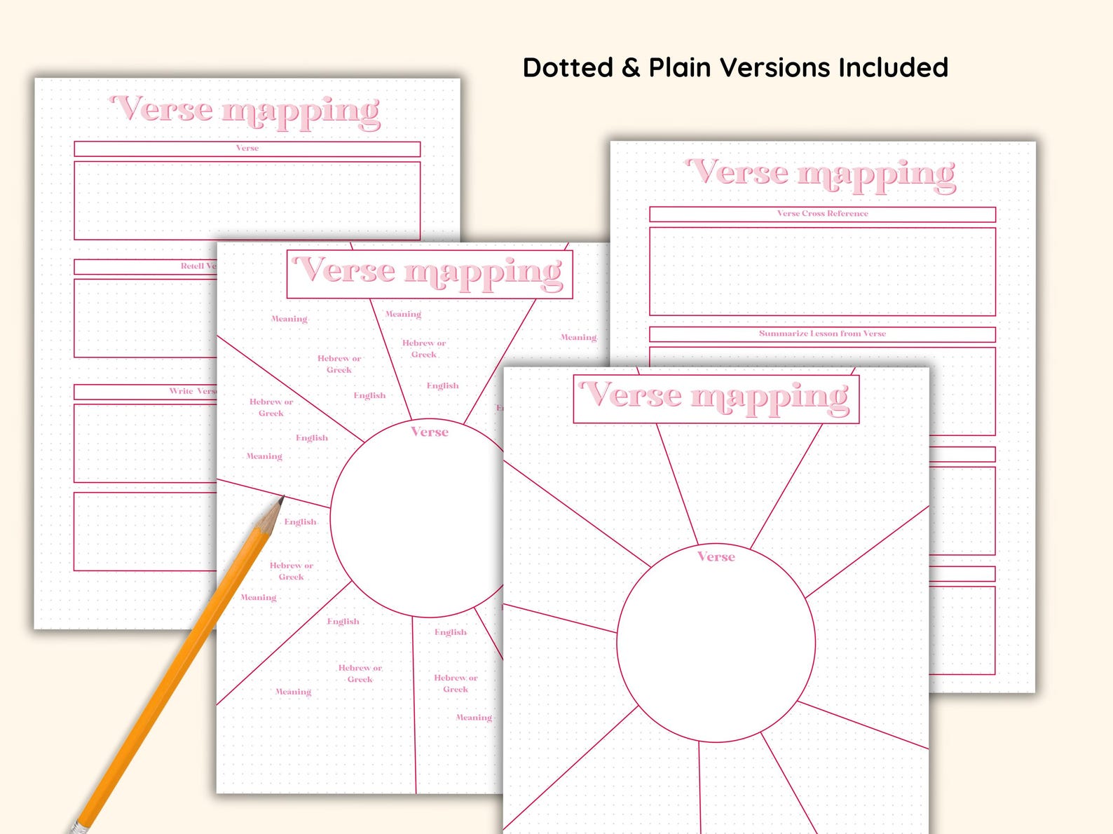 Verse Mapping Bible Worksheet and Study Guide Verse Map Template for ...