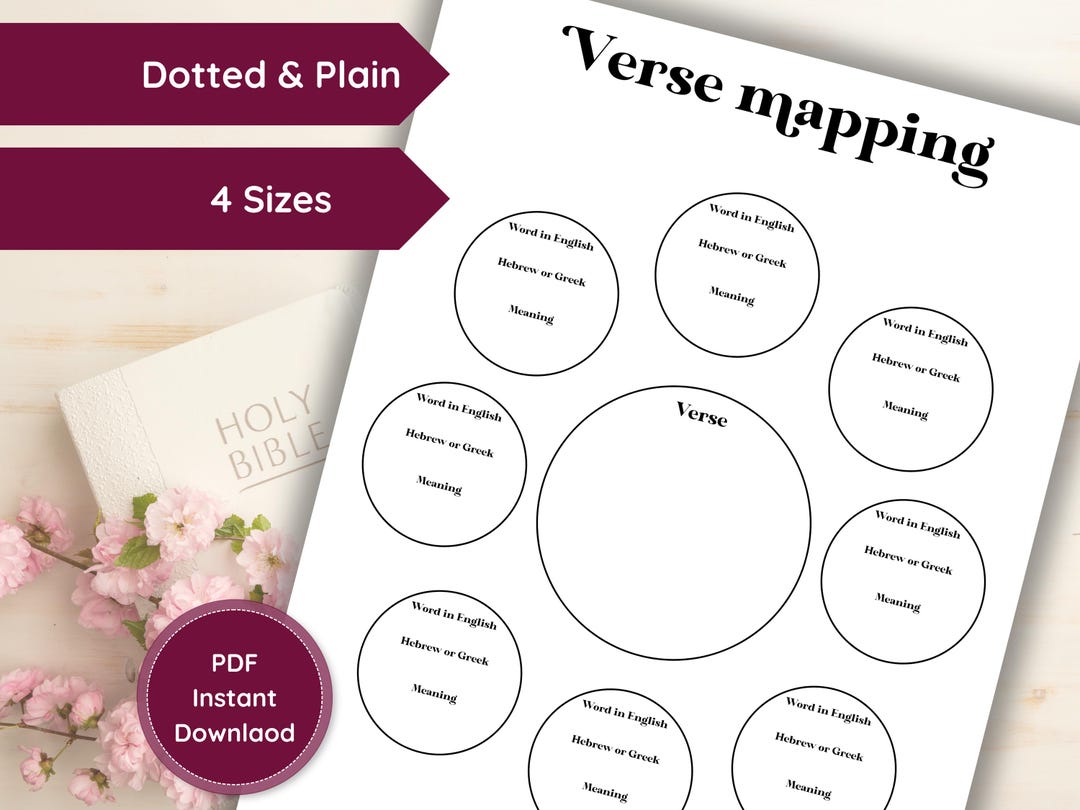 Verse Mapping Template Bible Study Guide for Beginner Bible Worksheet ...