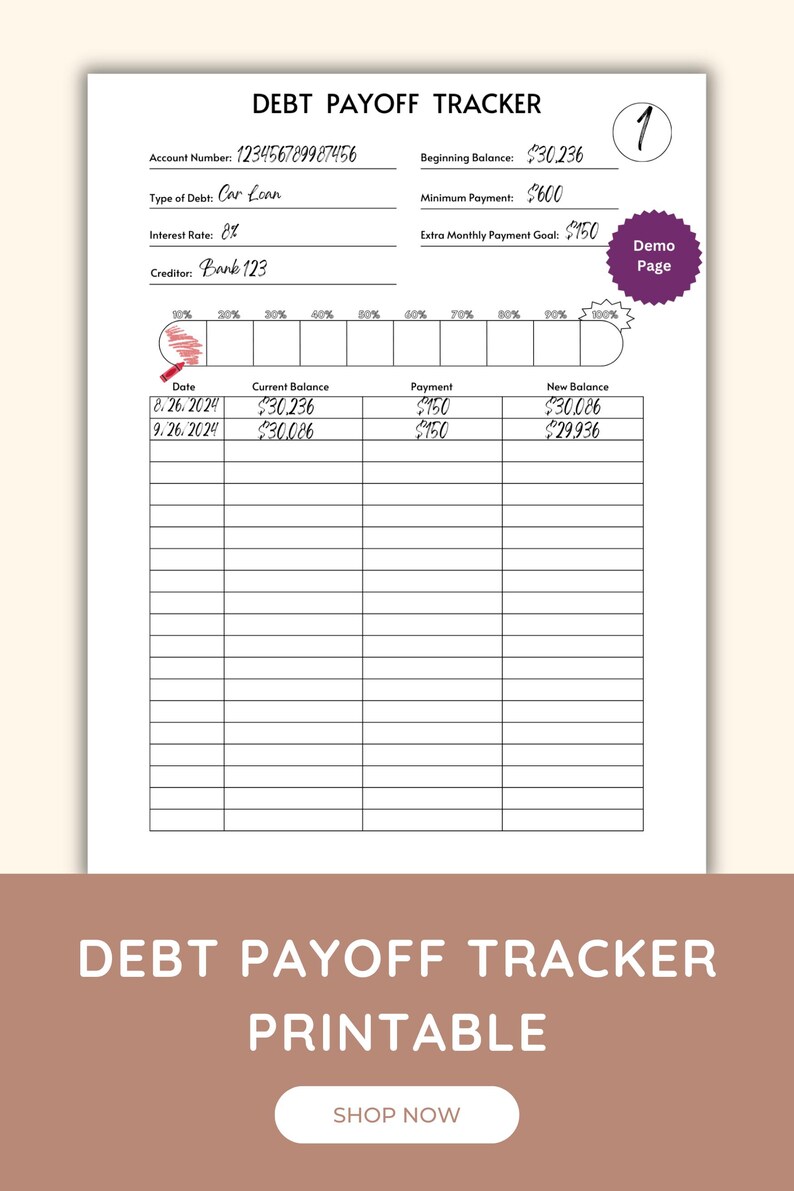 Debt Payoff Tracker Printable for Debt Snowball or Debt Avalanche ...