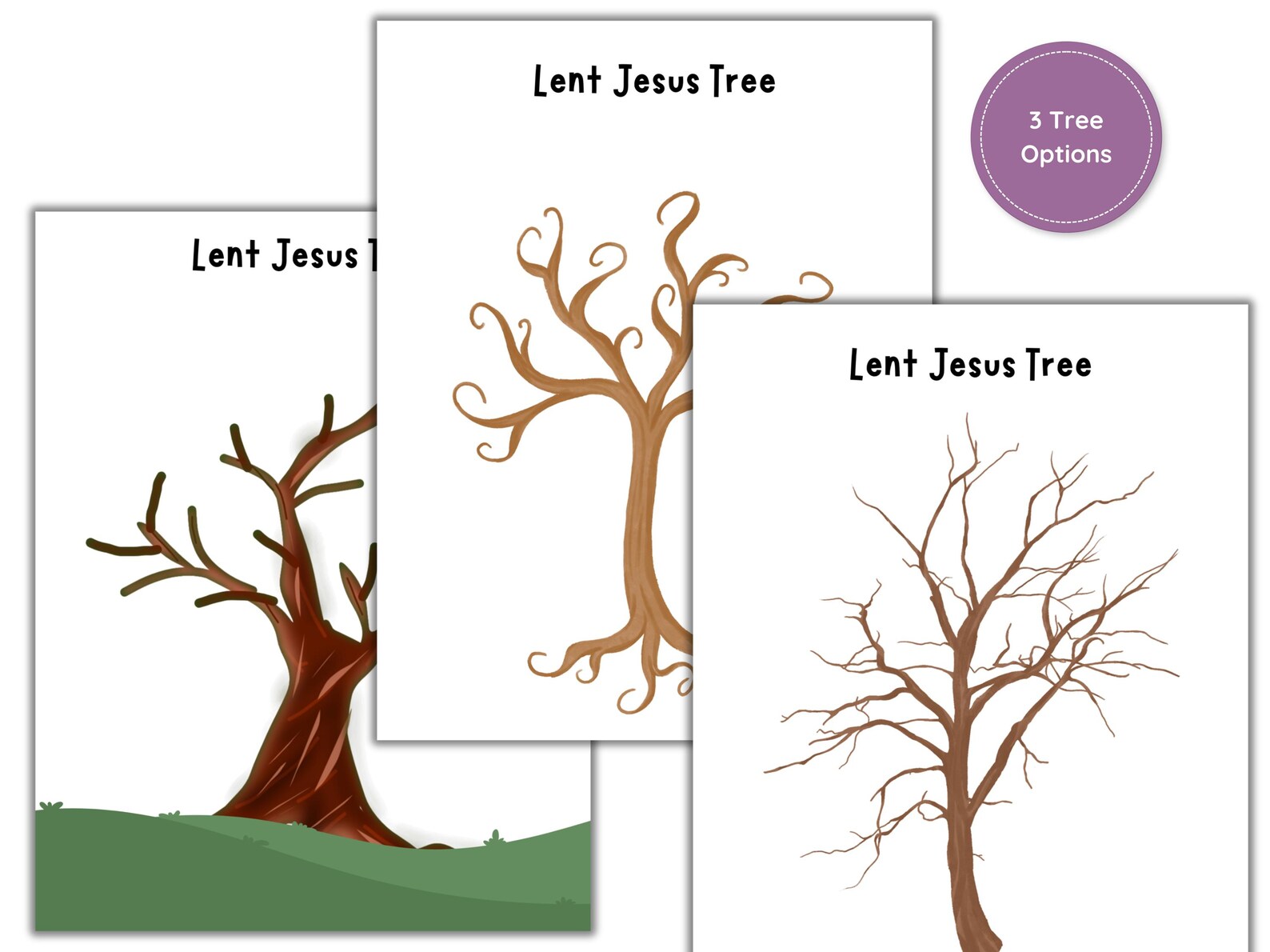 Lent Jesus Tree Craft Activity, Sunday School Craft, Thankful Tree ...