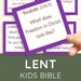 Kids Lent Scripture Cards Easter Advent Countdown Calendar Holy Week ...