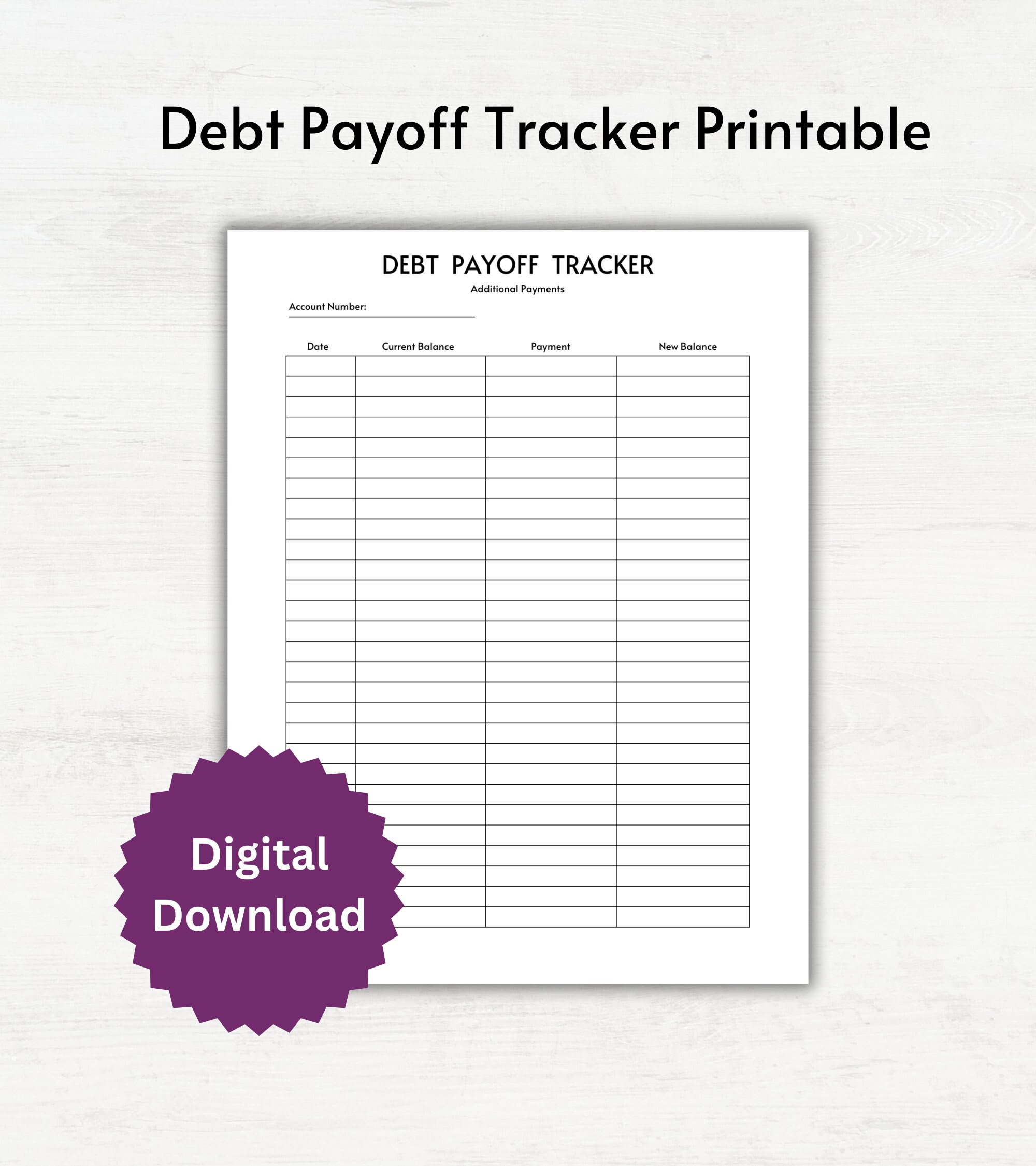 Debt Payoff Tracker Printable PDF Can Be Used for Debt Snowball or Debt ...