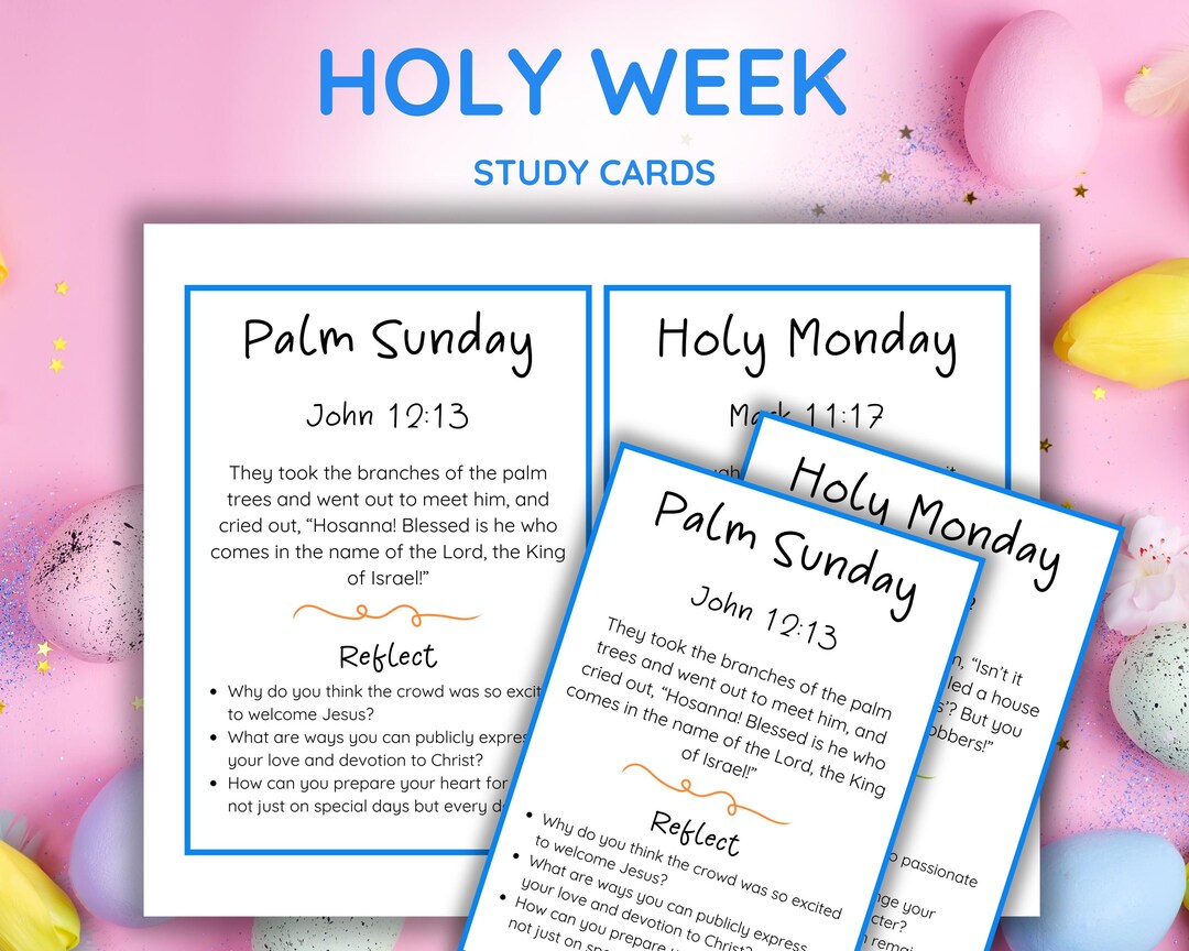 Holy Week Scripture Cards for Family Devotion Time Easter Story Cards ...