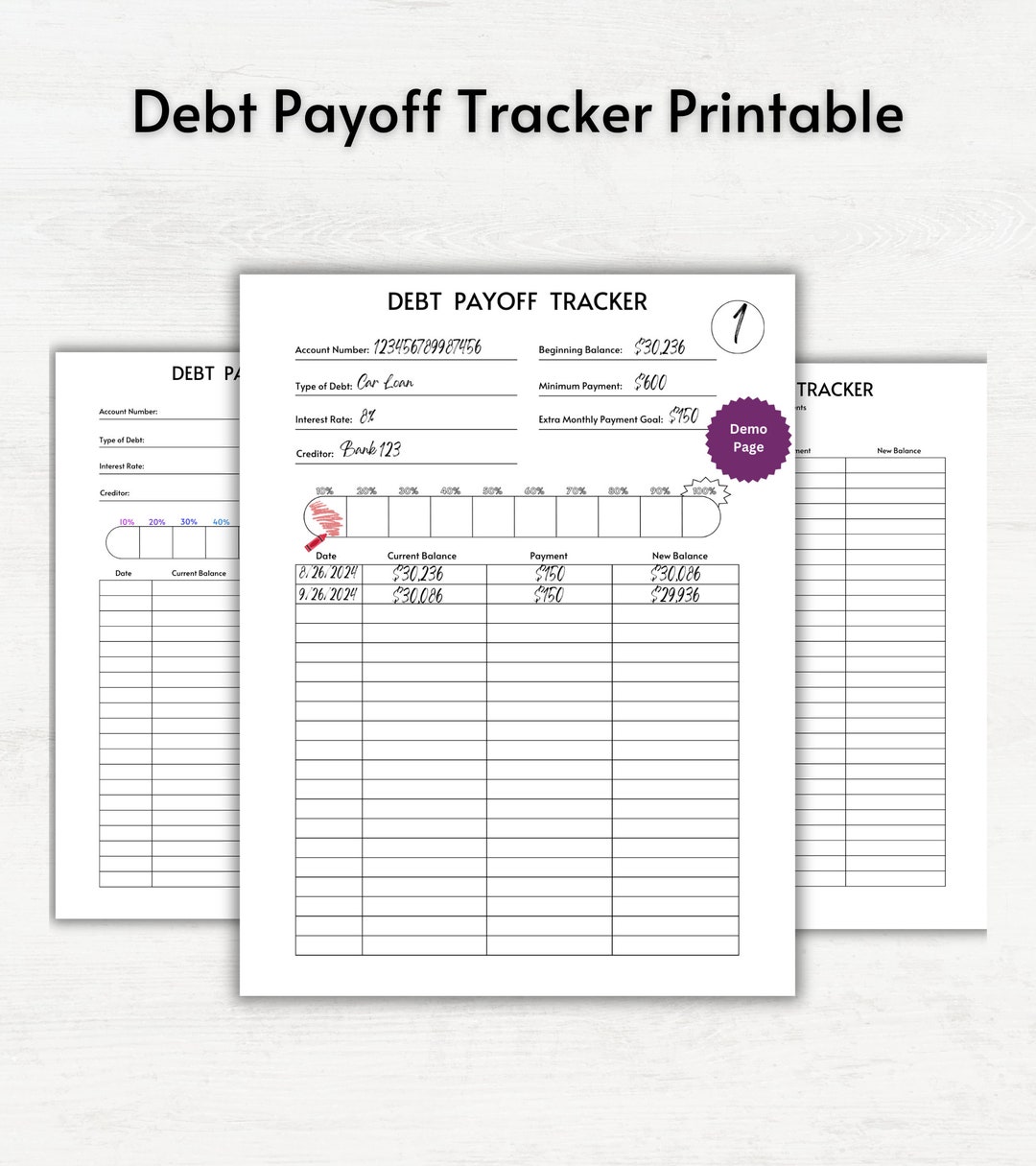 Debt Payoff Tracker Printable PDF Can Be Used for Debt Snowball or Debt ...