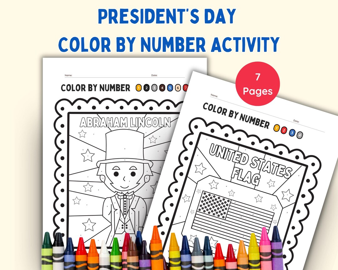 Presidents Day Activity, Color by Number Home School Craft, Presidents ...