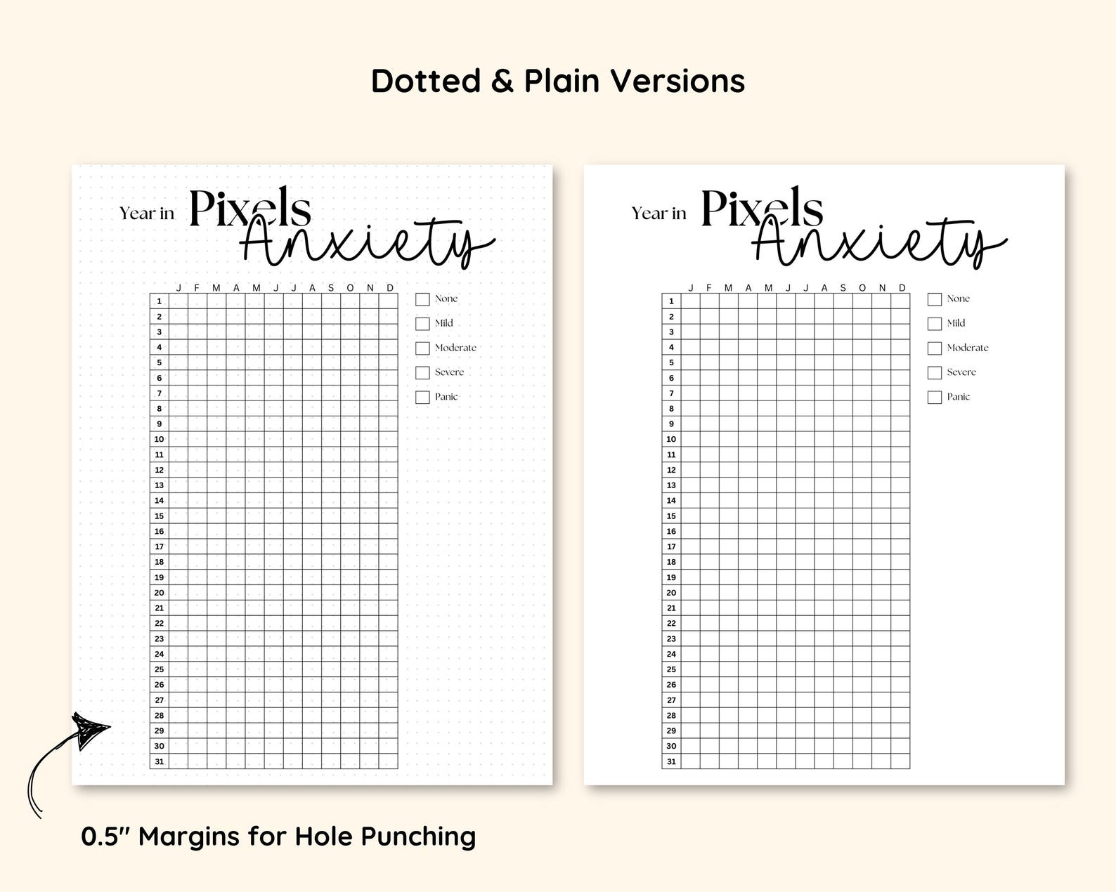 Year in Pixels Tracker, Year at a Glance Mood Tracker, Workout Tracker ...