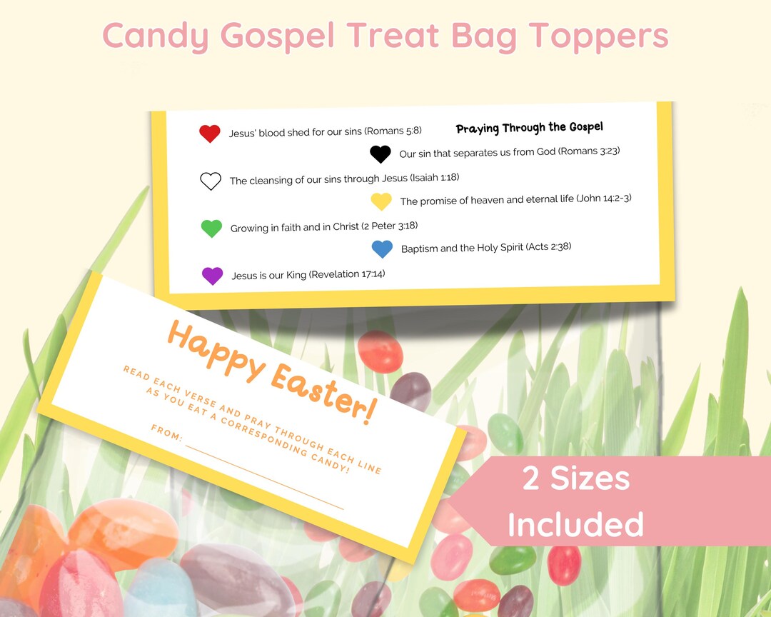 The Easter Story Gospel Prayer Treat Bag Topper for Sunday School Favor ...