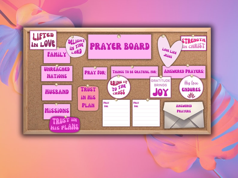 Pink Prayer Board Printable Starter Kit for Women Prayer Pink Collage ...