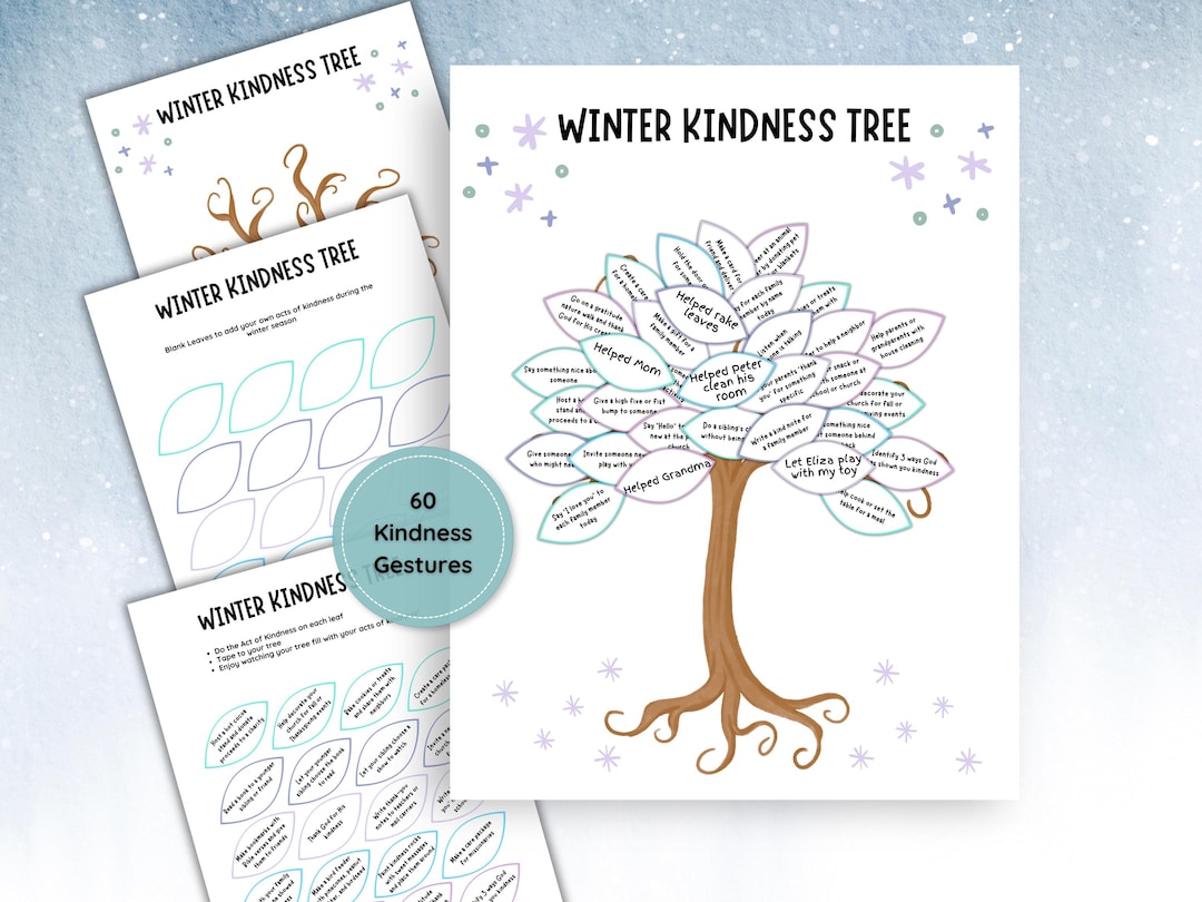 Kids Kindness Tree Craft Activity Winter Sunday School Kindness ...