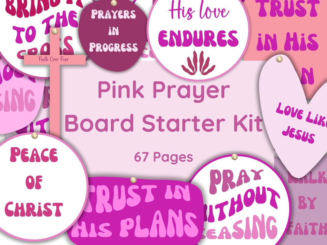 Pink Prayer Board Starter Kit for Women Prayer Pink Collage Vision Kit ...