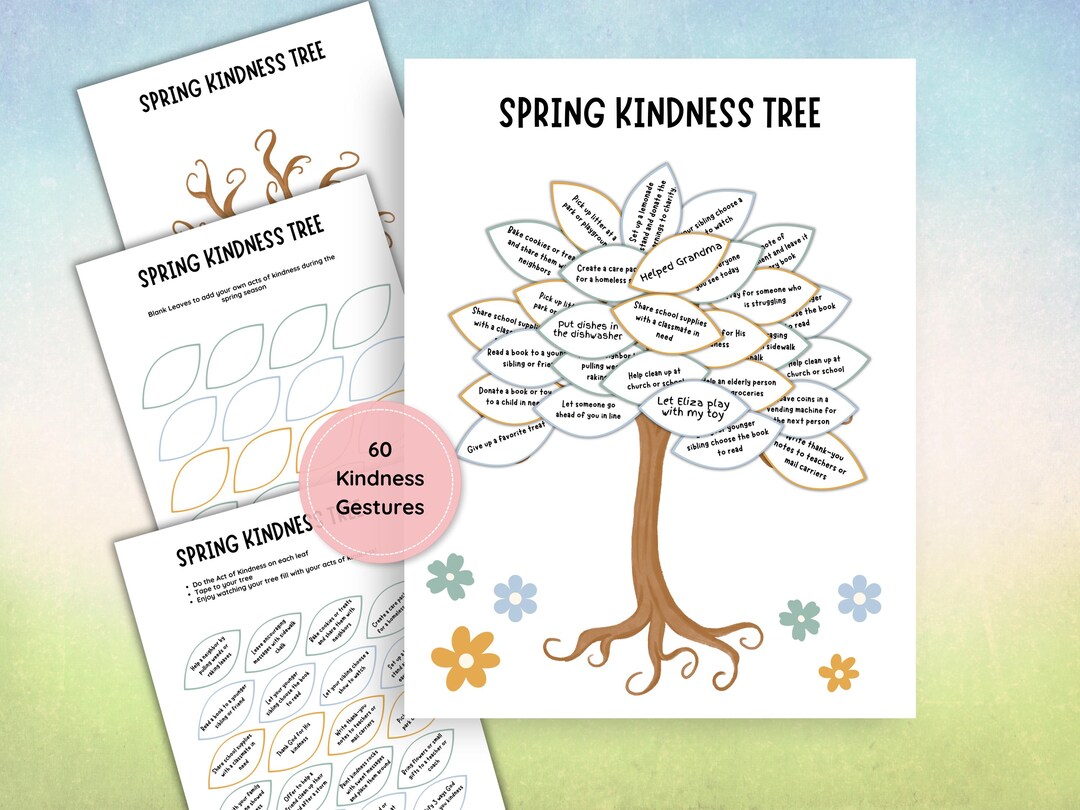 Kindness Tree Kids Spring Craft Activity Sunday School Craft Christian ...