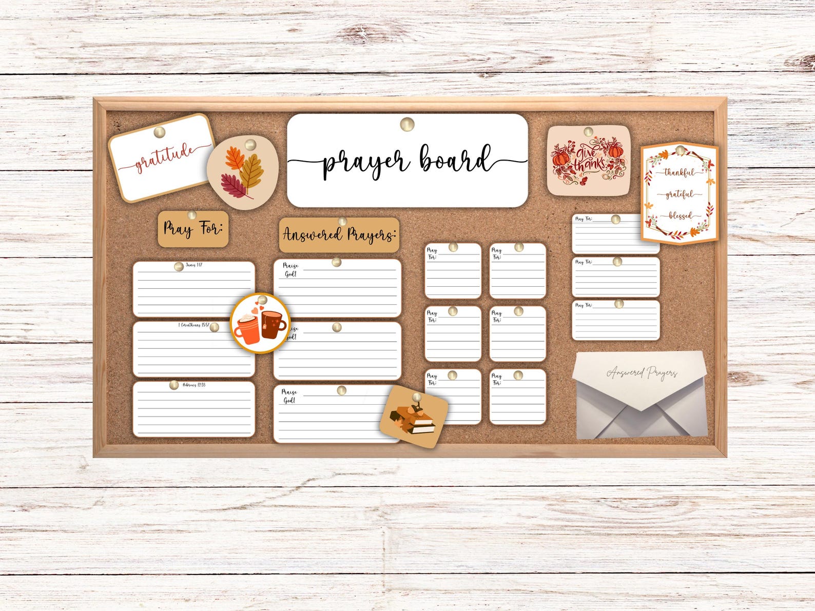 Gratitude Prayer Board, Prayer Board Kit for Women, Christian Bulletin ...