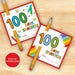 100th Day of School Pencil Gift Tag 100 Days Sharper Classroom Treat ...